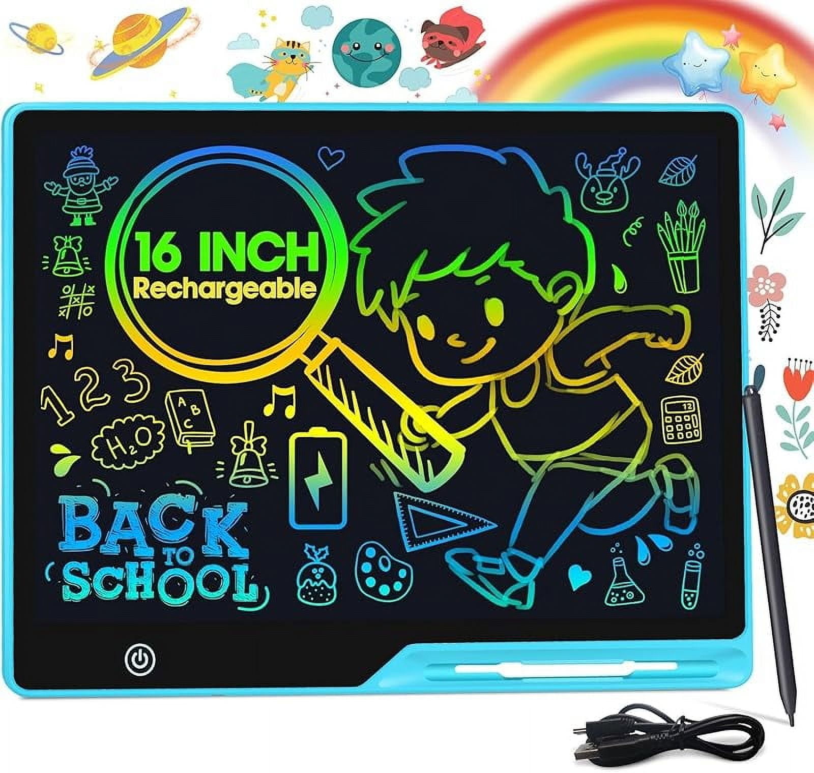 2 Pack LCD Writing Tablet for Kids, 16 Inch Rechargeable Erasable ...