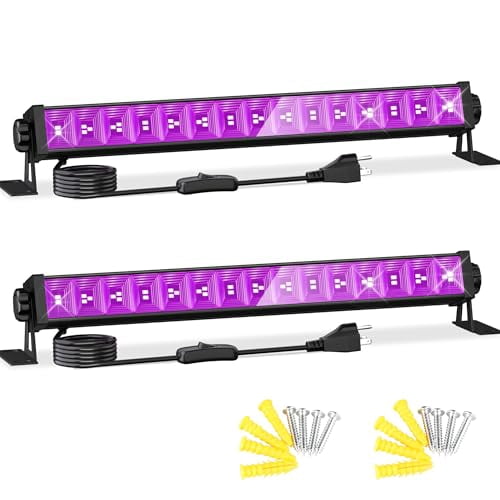 2 Pack LED 42W Black Lights,Blacklight Bars with Plug+Switch+6ft Cord ...