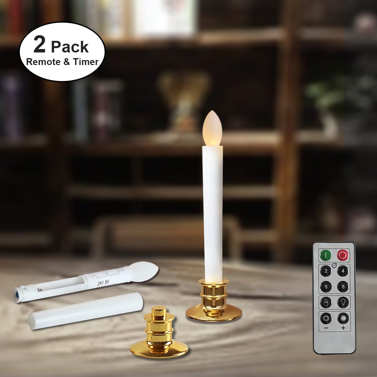 2 Pack LED Battery Operated Candles Lights for Windows with Remote ...
