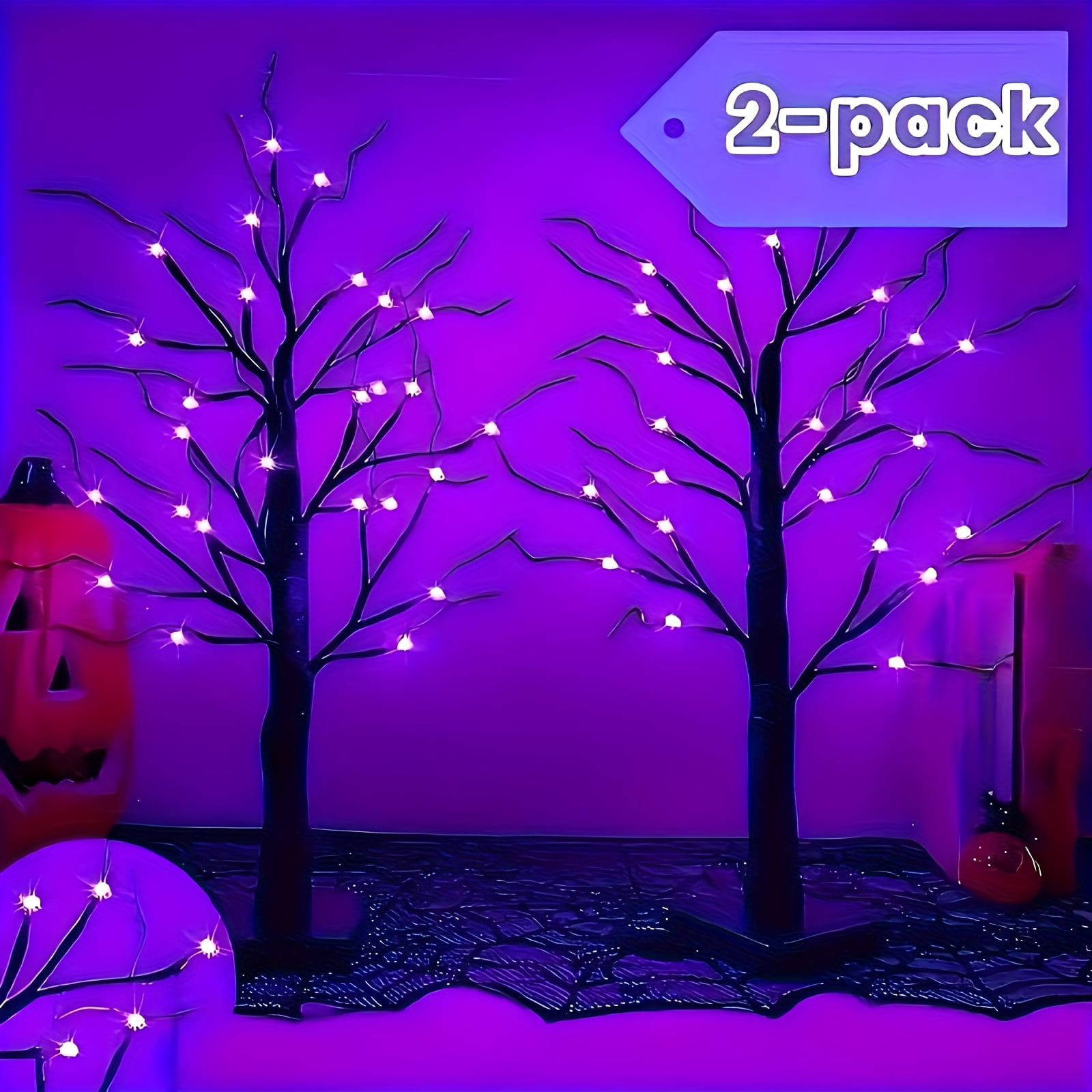 2 Pack LED Birch Tree Lights - Battery Operated Pre-Lit Branches for ...