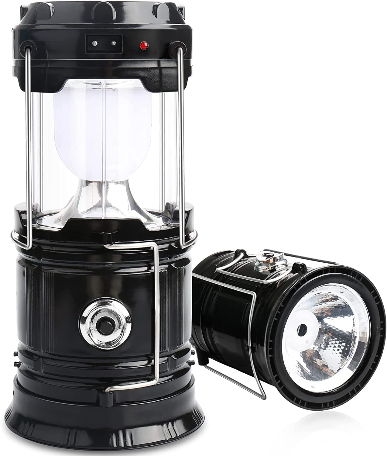 2 Pack LED Camping Lantern Solar Lantern, Collapsible Solar Camping ...