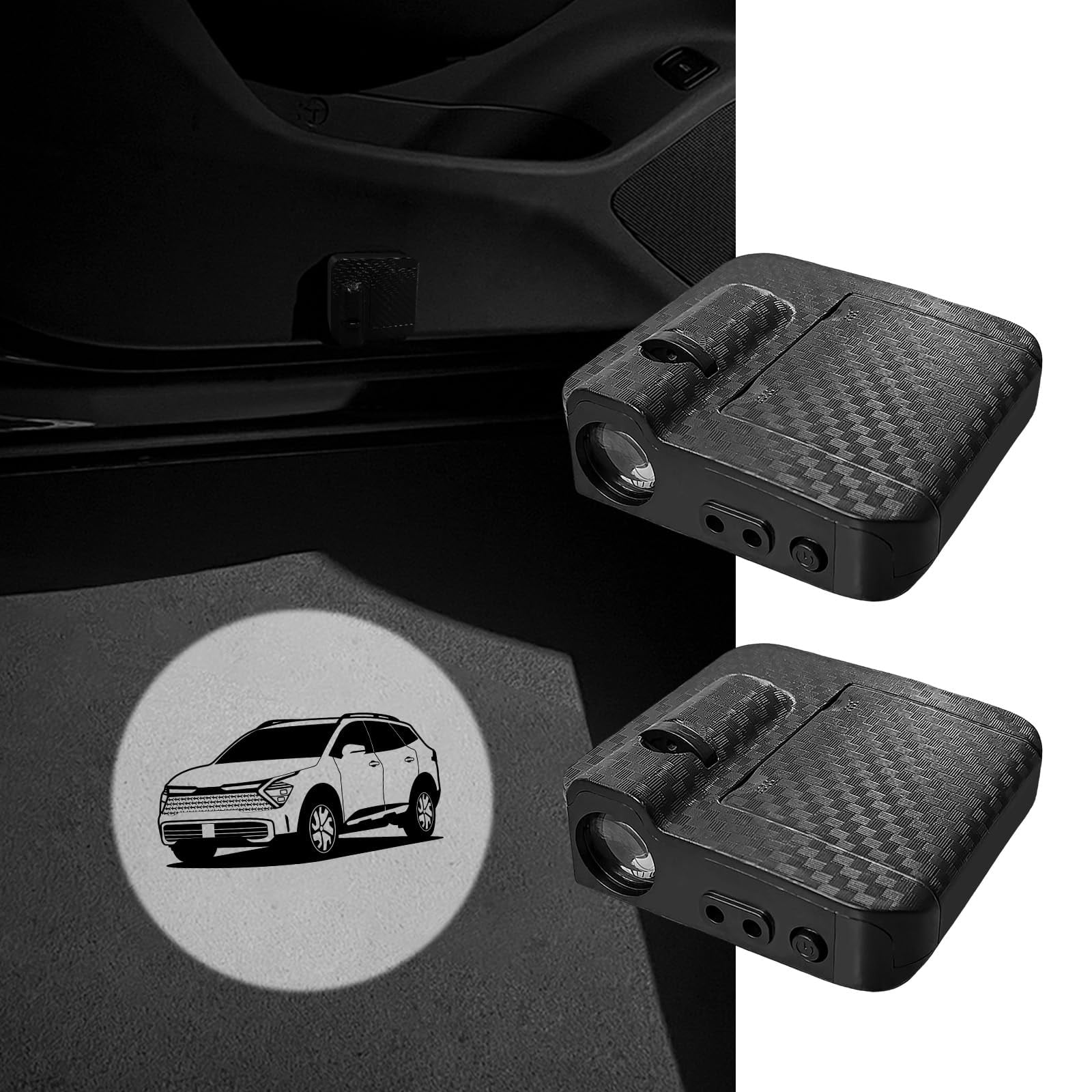 2 Pack LED Car DHF10 Door Welcome Lights Projector Logo Light Ghost ...