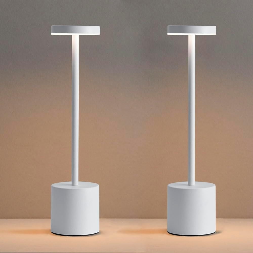 2 Pack LED Cordless Table Lamp, Portable 5000mAh Rechargeable Table ...