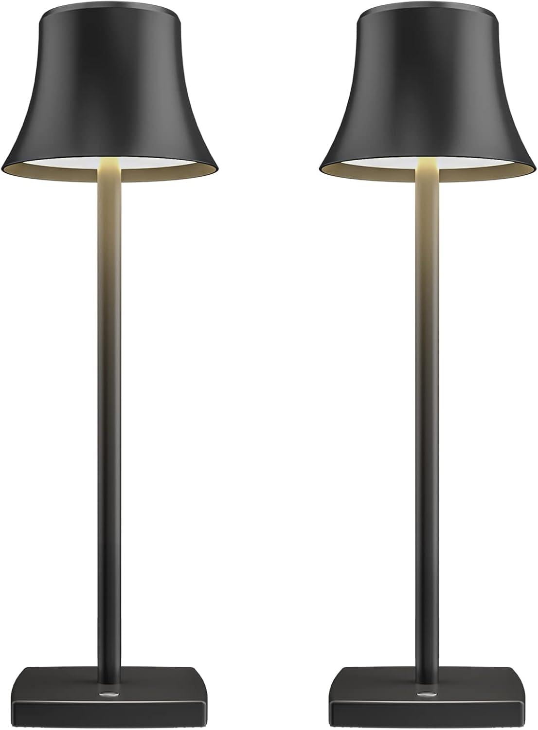 2 Pack LED Cordless Table Lamps Rechargeable,5000mAh Battery Operated ...
