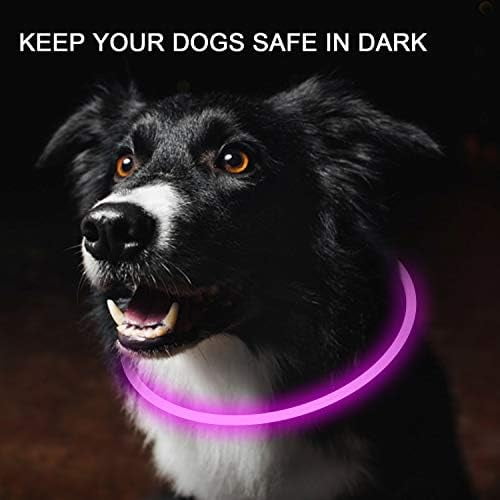 2-Pack LED Dog Collar, Light Up Dog Collars,Rechargeable Dog Lights for ...