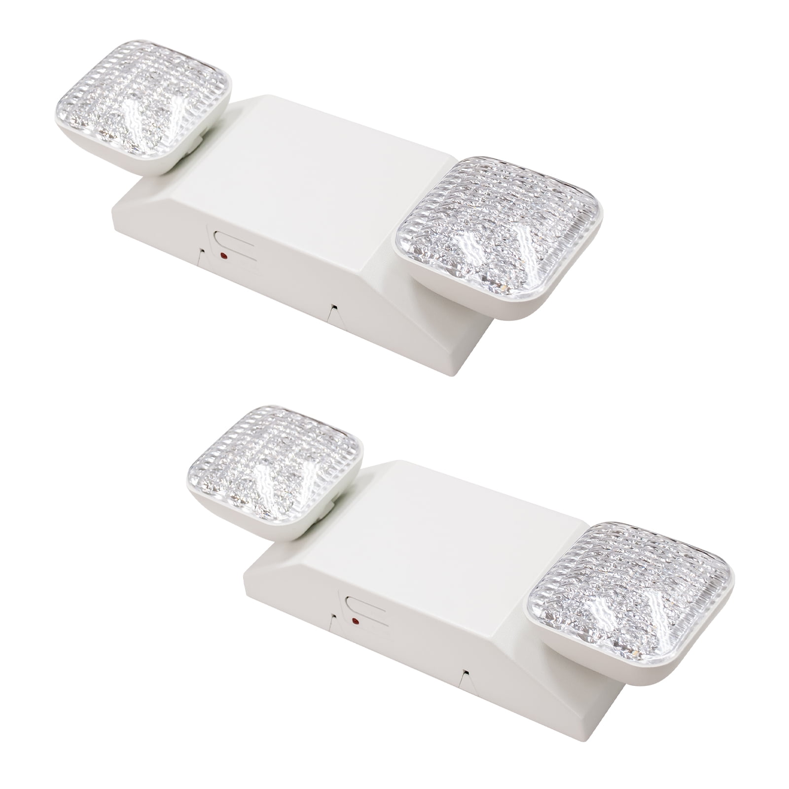 2 Pack LED Emergency Lights with Battery Backup, Two Head Adjustable ...