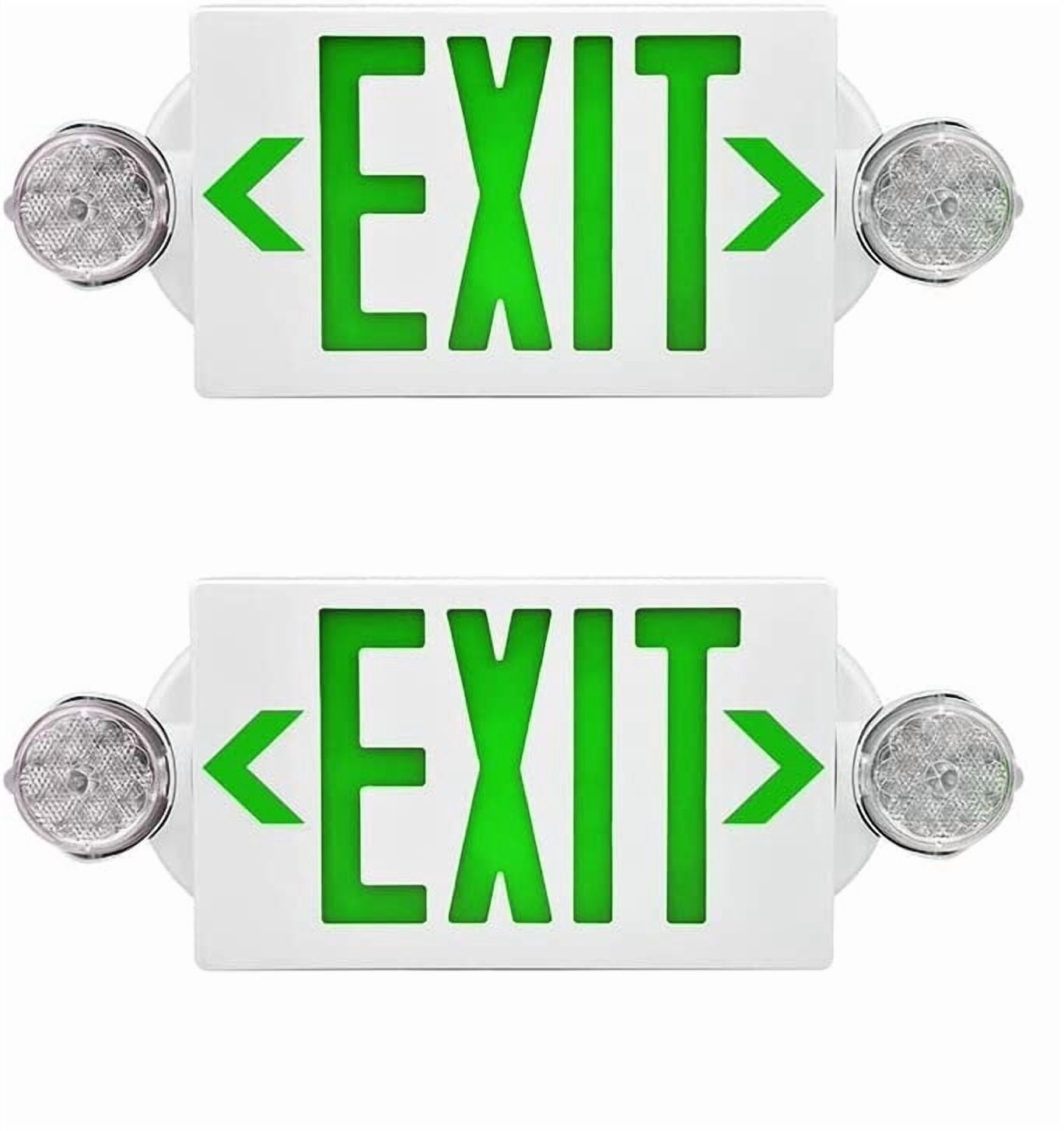 2 Pack LED Exit Sign Emergency Light–Hi Output Compact Combo UL listed ...