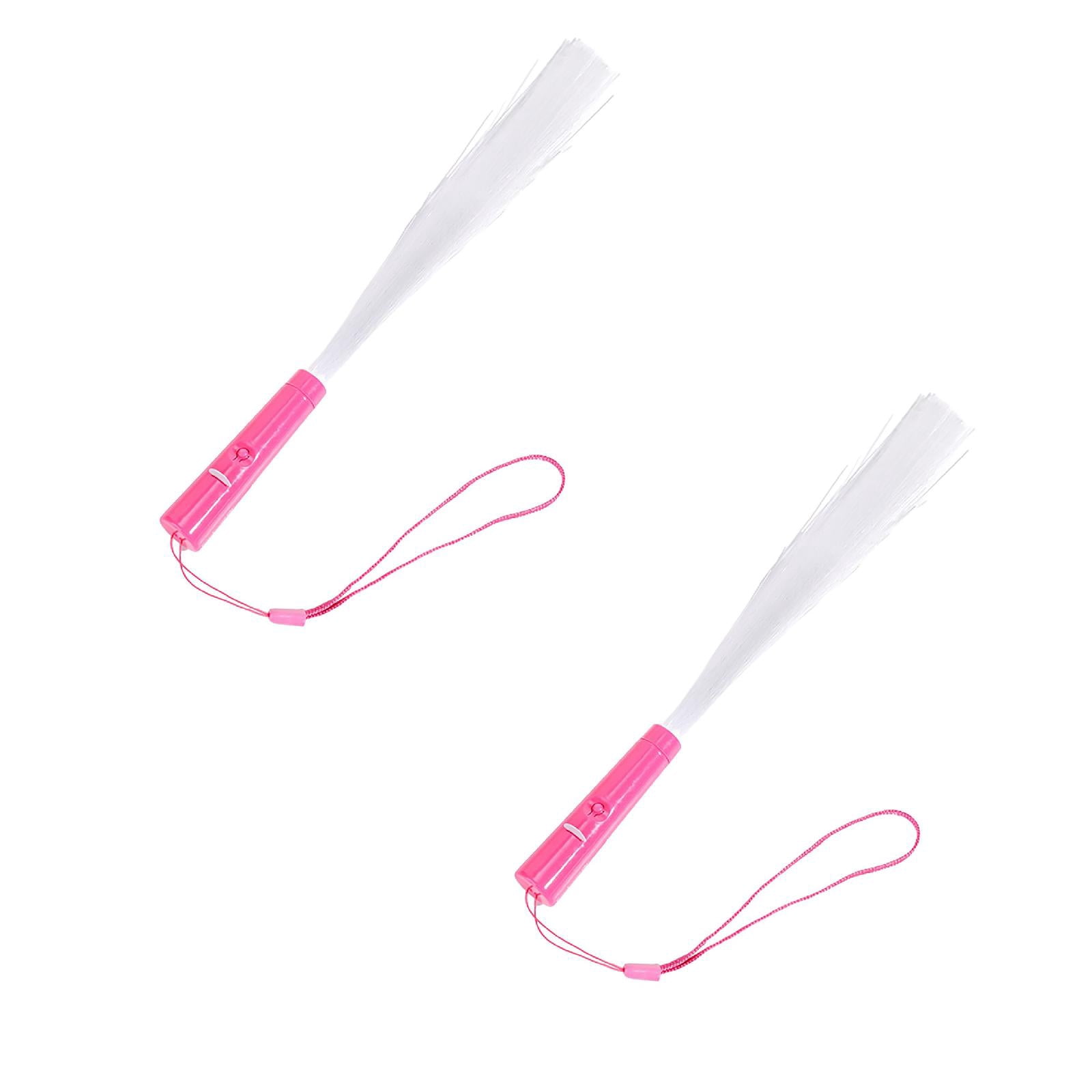 2 Pack LED Fiber Optic Glow Sticks Light Wands with Lanyard for ...
