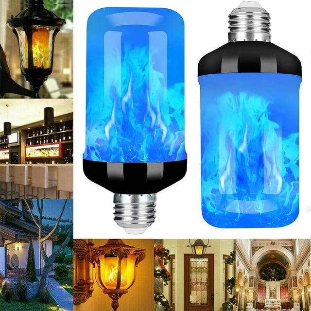 2 Pack LED Flame Light Bulb, Upgraded 4 Modes Fire Light Bulbs with ...