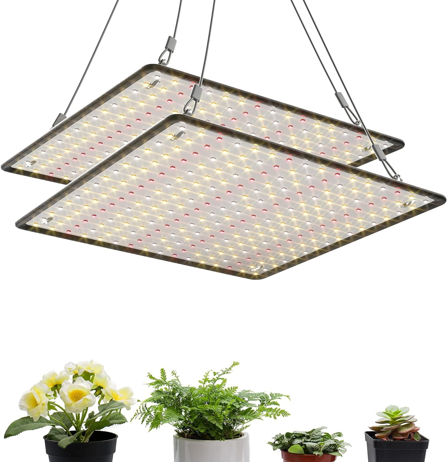 2 Pack LED Grow Light Panel 200W Lamp for Indoor Plants, Sun Like with ...
