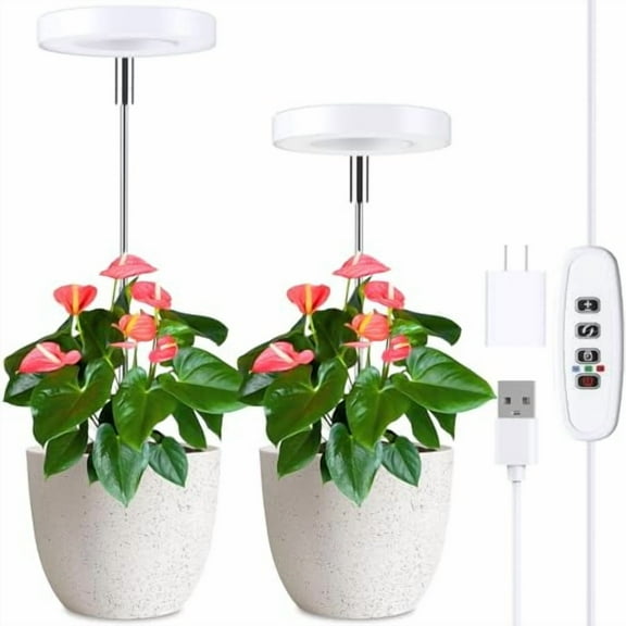 Grow Light 2 Pack, 6000K Full Spectrum Gooseneck Growing Lamp for ...