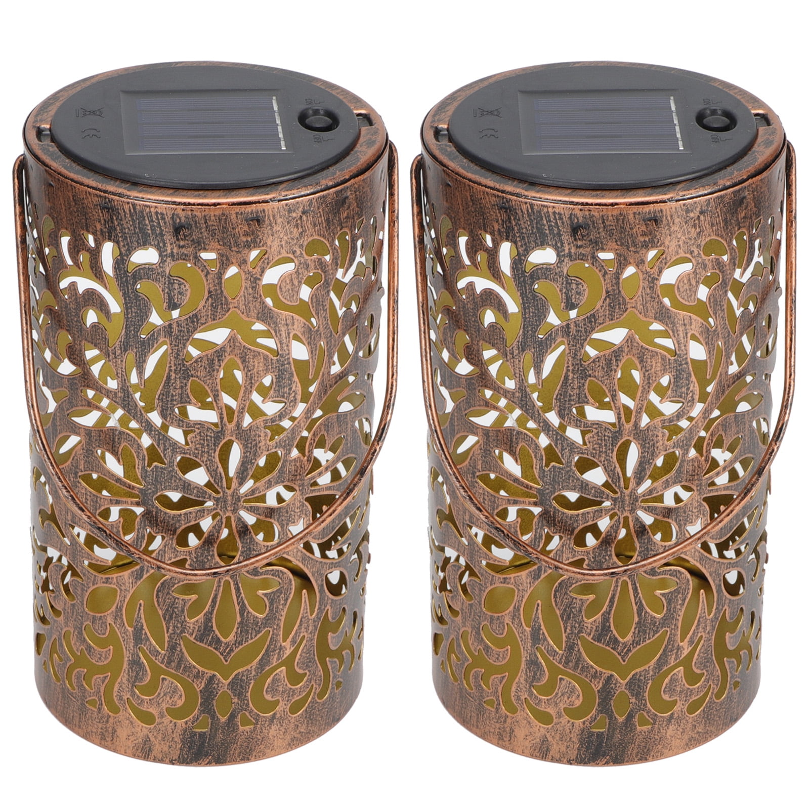 2-Pack LED Hanging Decor Lights for Outdoor Spaces with Ornate Handles ...