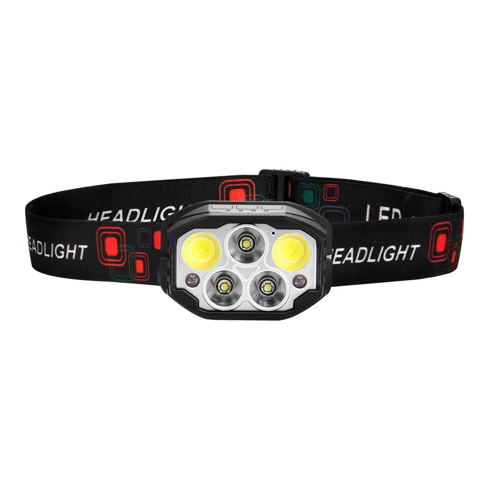 2 Pack LED Headlamps,Rechargeable Headlight with Motion Sensor,12 Light ...