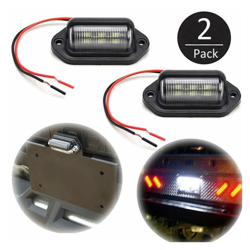 2 Pack LED License Plate Lights Waterproof 6 SMD LED Tail Lights ...