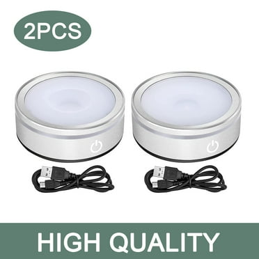 4Pcs Wooden Light Stand Bases, 3.9" Colorful LED Lights Display Bases ...