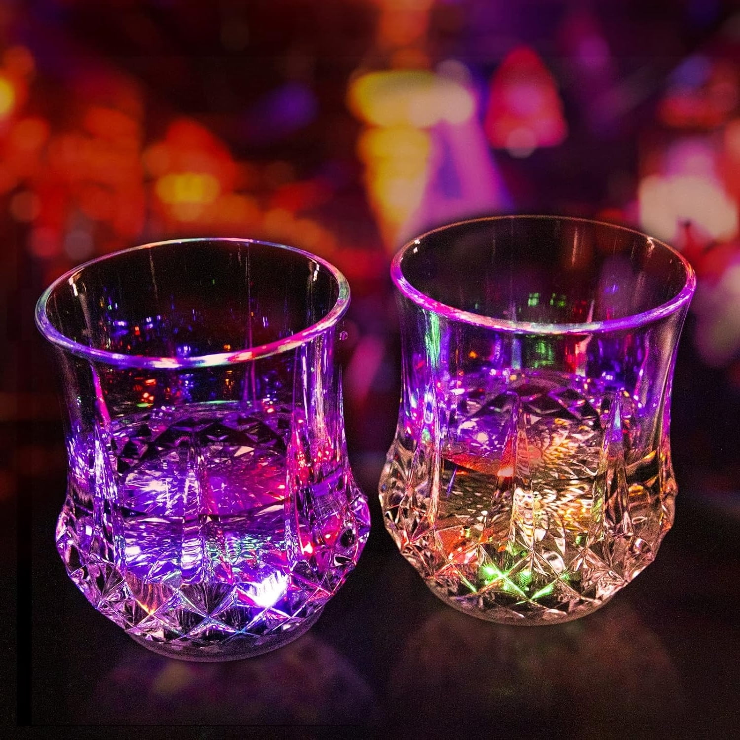 2 Pack LED Light Up Cups Liquid Activated Multicolor Flashing Shot ...
