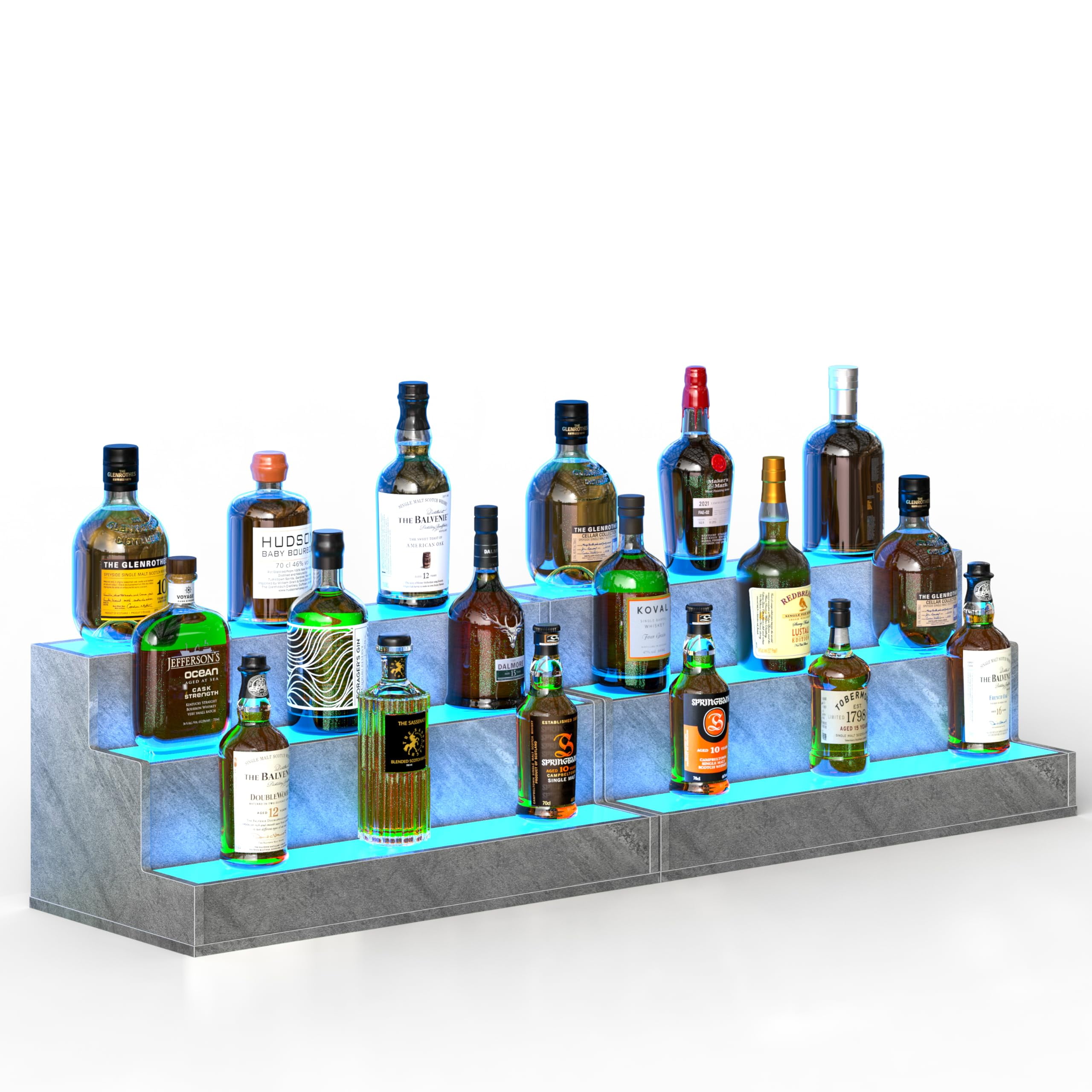 2 Pack LED Liquor Display Shelves Lighted Liquor Bottle Display Shelf ...
