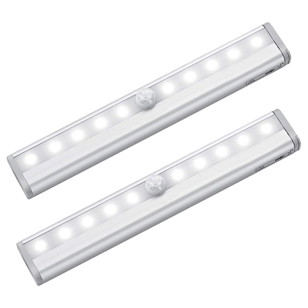 2 Pack LED Motion Sensor Lights, 10 LED Closet Battery Operated Lights ...