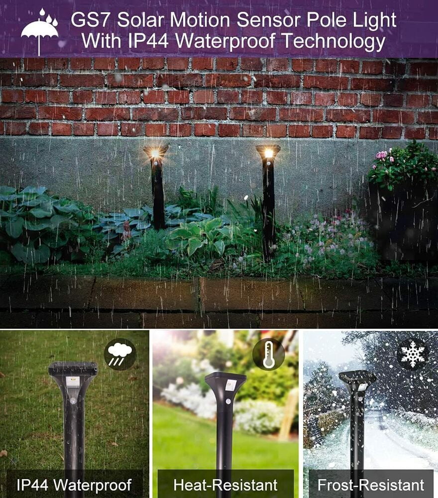 2 Pack LED Motion Sensor Pathway Light Solar Powered,Solar Motion ...