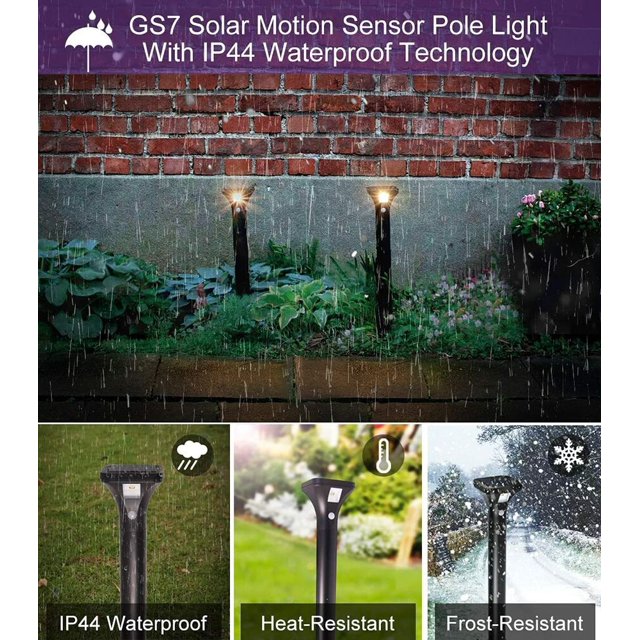 2 Pack LED Motion Sensor Pathway Light Solar Powered,Solar Motion ...