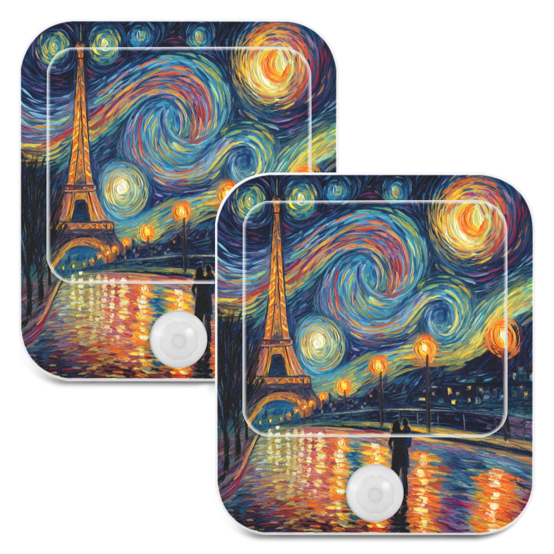 2 Pack LED Sensor Night Light Motion 3 Modes for Stairway Bedroom ...