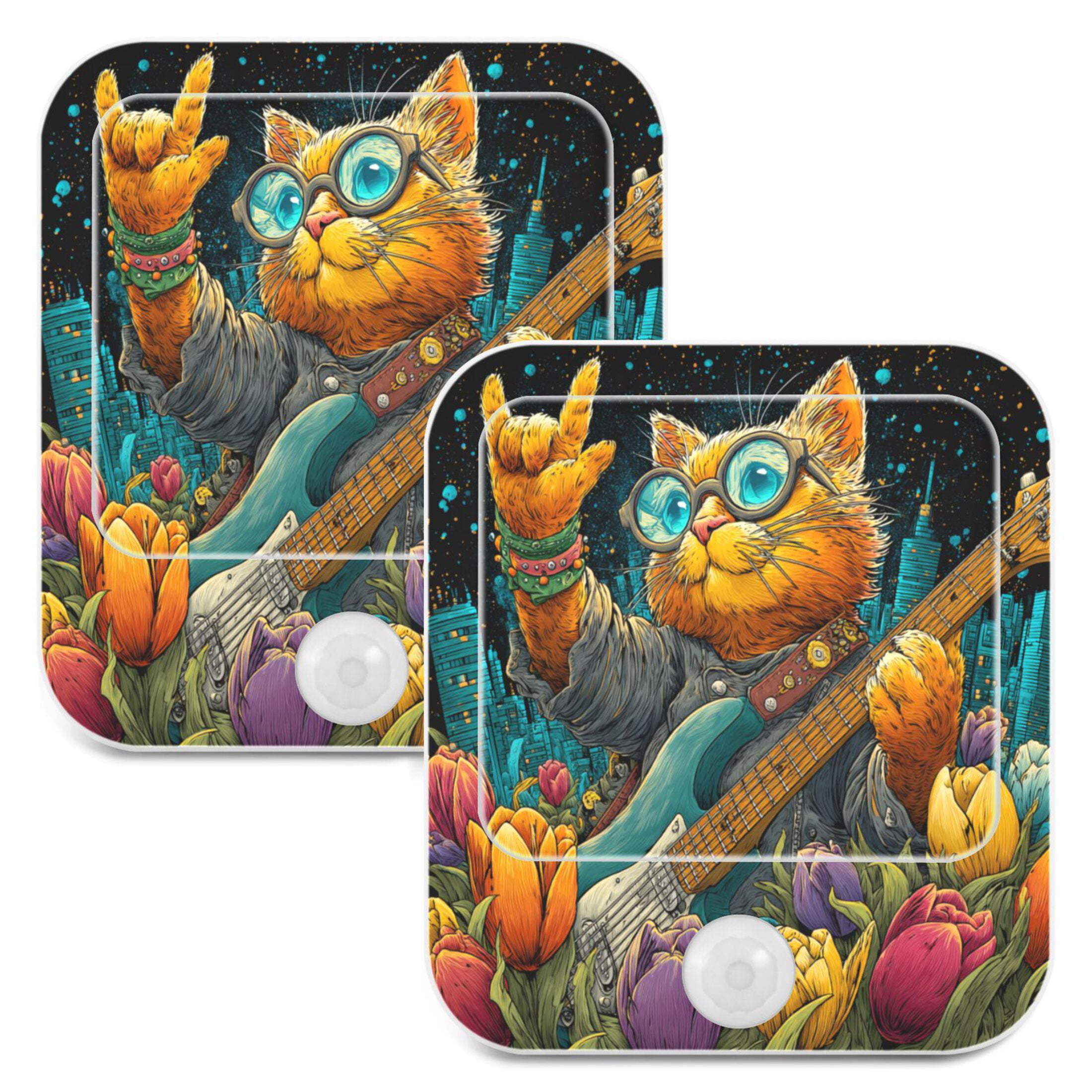 2 Pack LED Sensor Night Light Motion 3 Modes for Stairway Bedroom ...