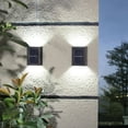 2 Pack LED Solar Fence Light, Outdoor Solar Powered Wall Lamp Up and ...
