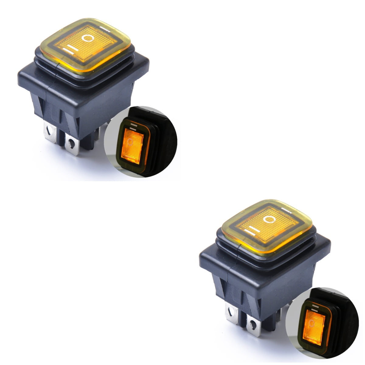 WEUVEB 6 Pin Car Boat Rocker Switch, Yellow, 6 Ports, Dust and Water ...