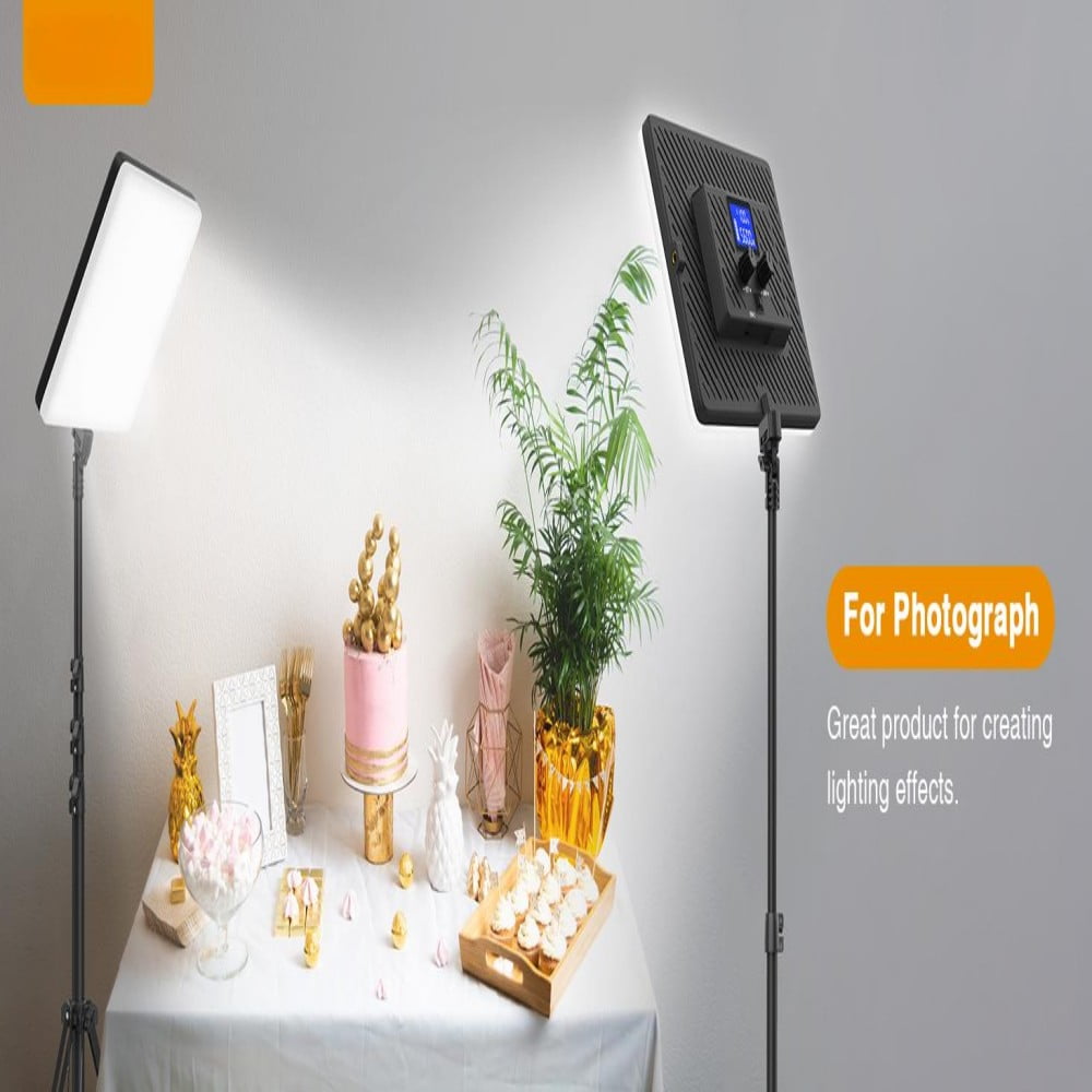 2 Pack LED Video Light with 63’’ Tripod Stand, 2500-8500K Dimmable ...