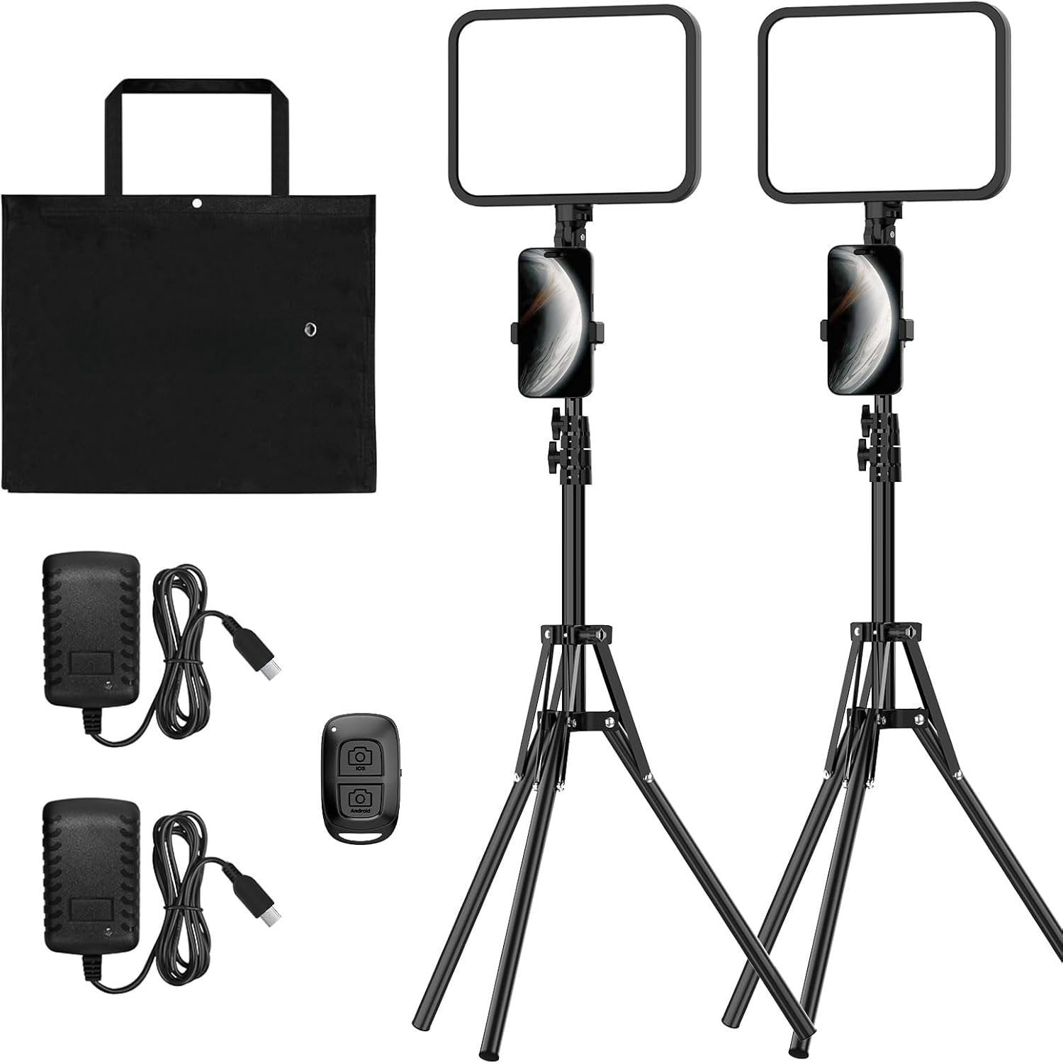 2-Pack LED Video Light Kit, 3000-6500K Dimmable Photography Studio ...