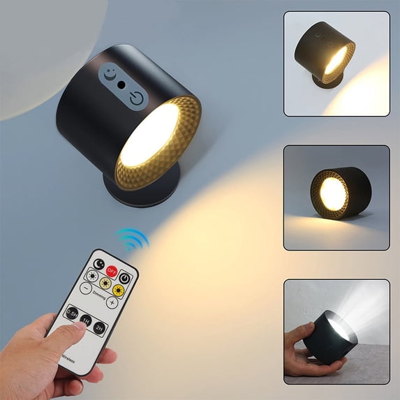 2 Pack LED Wall Double Lamp 3 Color Night Light USB Rechargeable ...