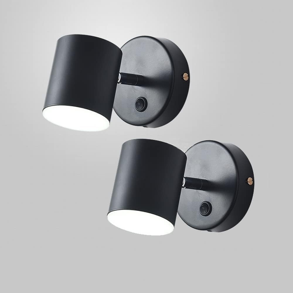 2 Pack LED Wall Lamp Bedside Reading Lamp with Switch, Dimmable 90 ...
