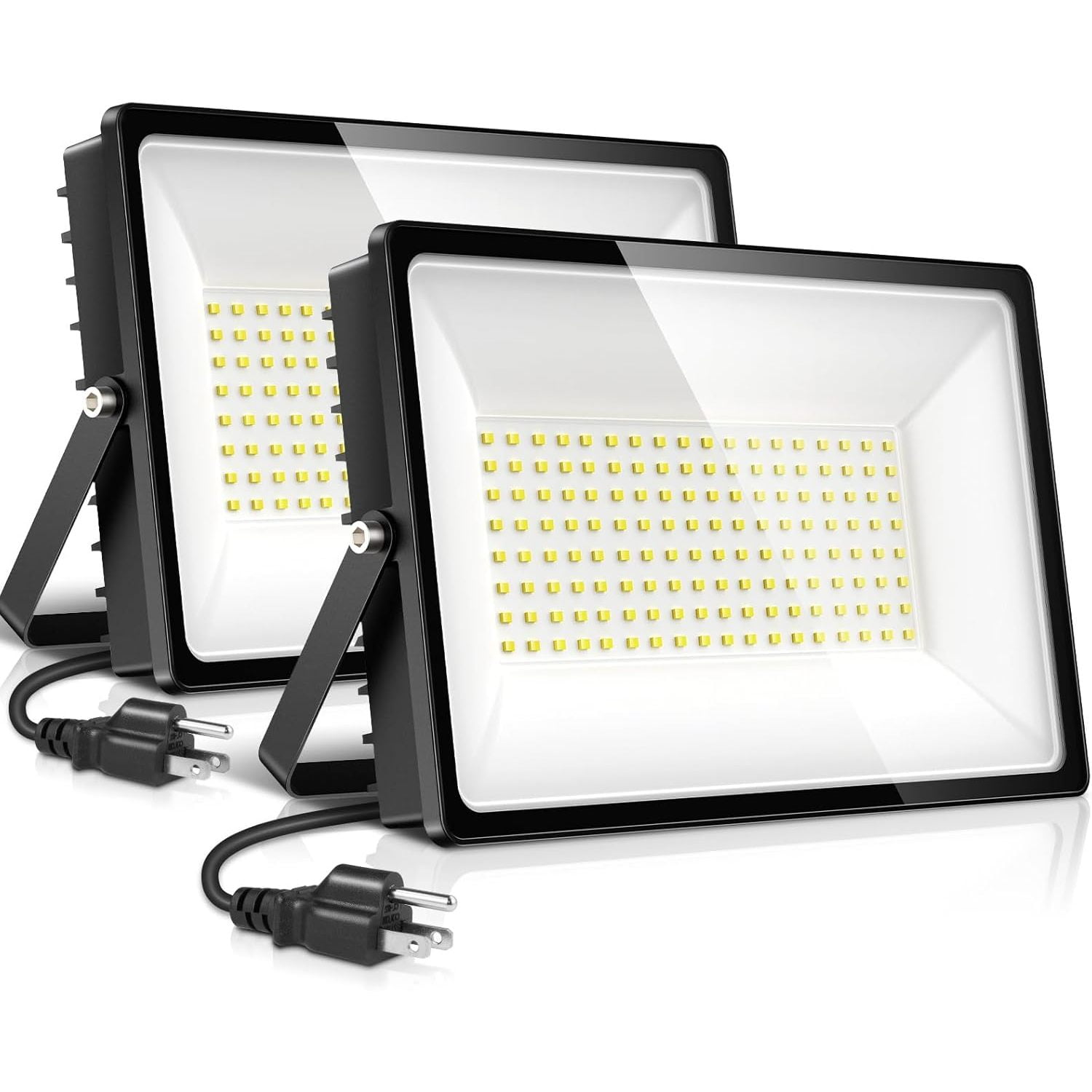 2 Pack LED Work Light, 100W LED Flood Light Outdoor 10000lm with US ...