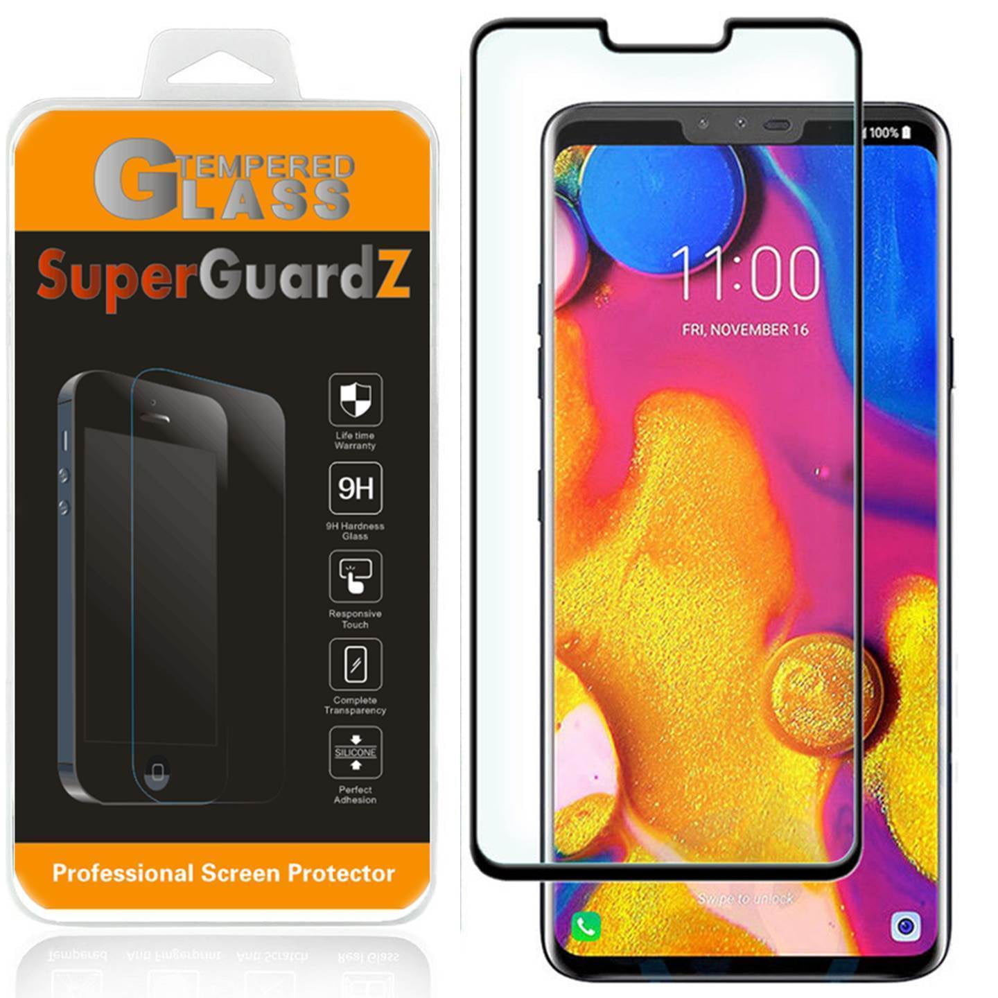 [2-Pack] LG V40 ThinQ SuperGuardZ Tempered Glass Screen Protector [Full ...