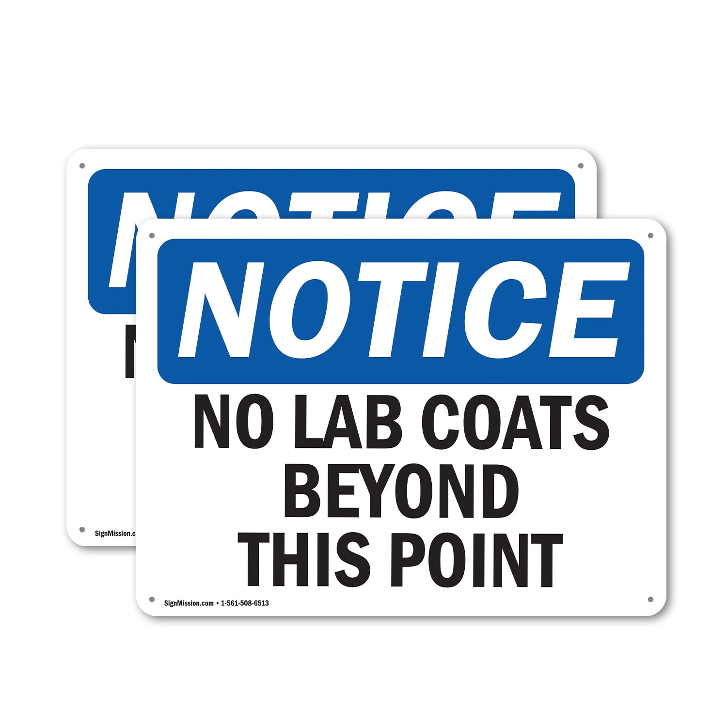 (2 Pack) No Lab Coats Beyond This Point OSHA Notice Sign 14 Inch X 10 ...