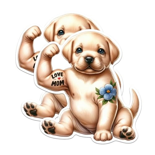 (2 Pack) Labrador Retriever Love Mom Stickers - Cute Lab Mom Dog Mom ...