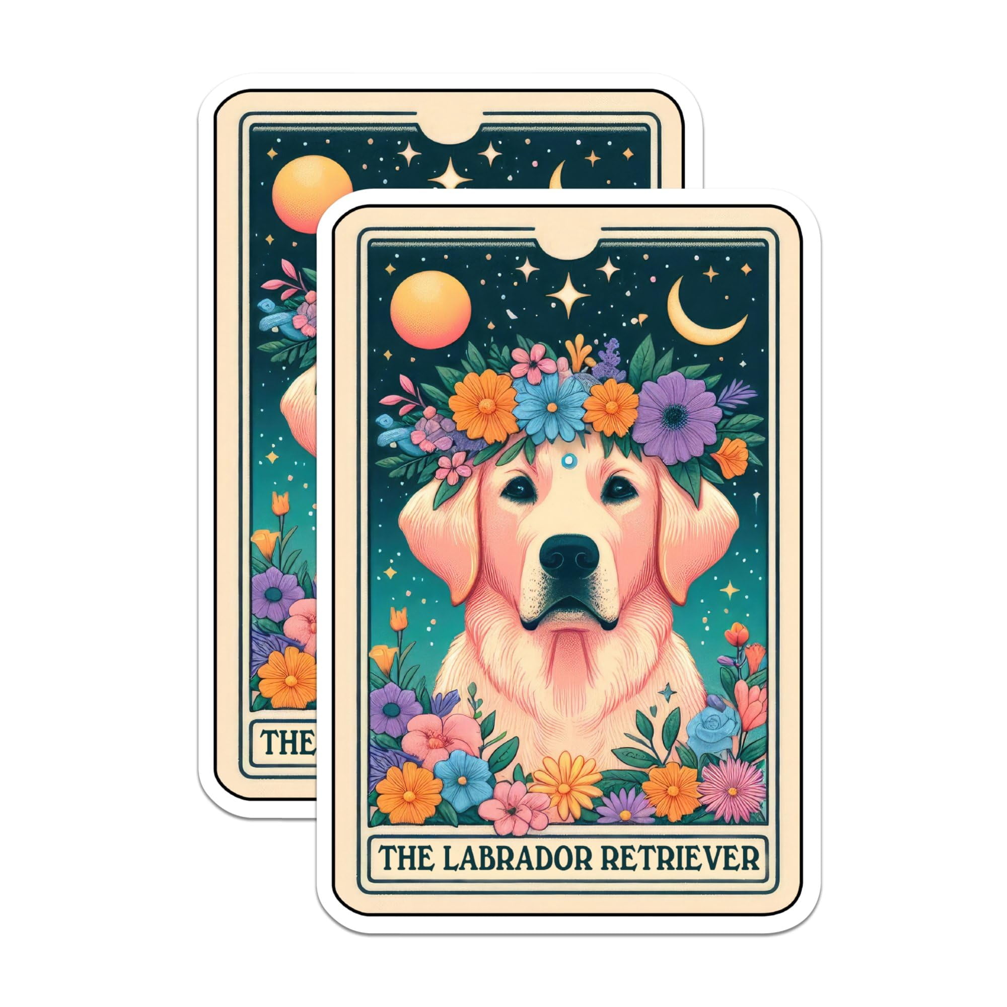 (2 Pack) The Labrador Retriever Tarot Card Magnets - Golden Lab Dog ...