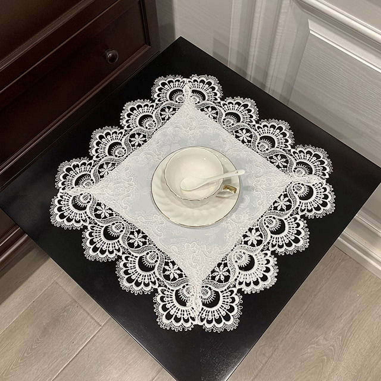 2 Pack Lace Placemats Retro Cup Mat Embroidered Dinning Table Place ...