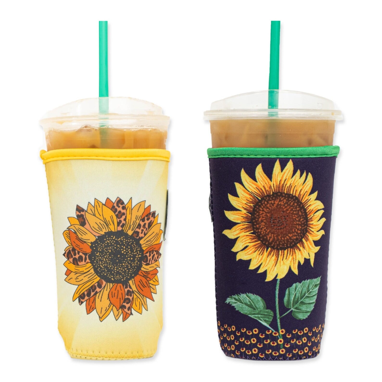 2-Pack Large (32oz) Reusable Neoprene Insulator Sleeve for Iced Coffee ...