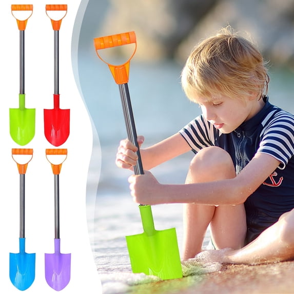 2 Pack Large Beach Shovels – 19.6 Inch Long Handle Sand Snow Scoops ...
