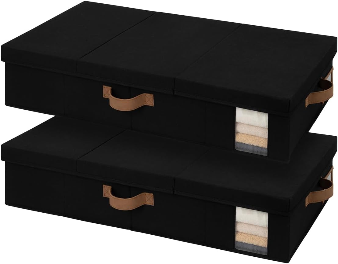 2-Pack Large Under Bed Storage Bins with Lids, Underbed Storage ...
