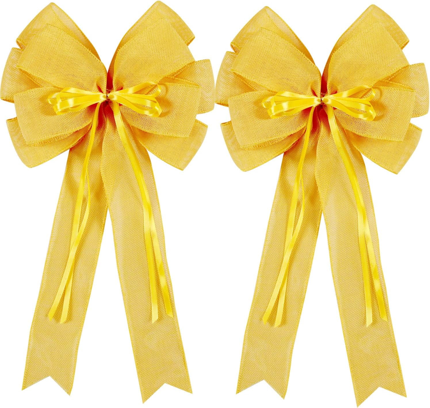 2 Pack Large Burlap Jute Hemp Rope Bows for Wreaths,Rustic Farmhouse ...