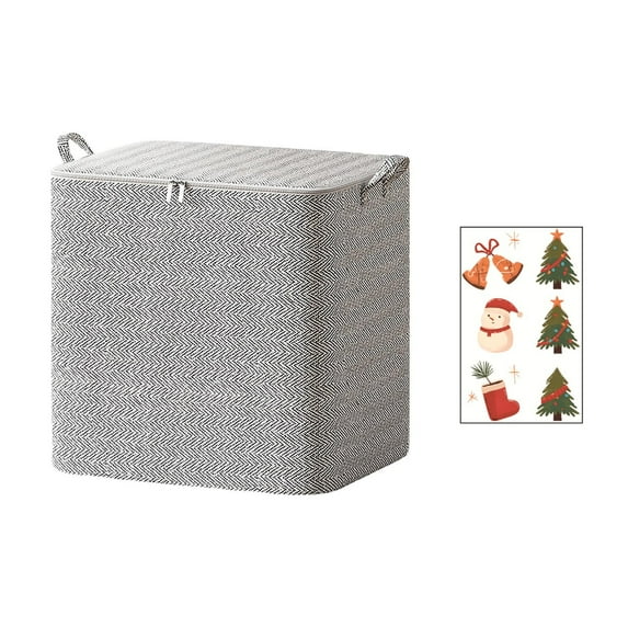 2 Pack Large-Capacity Non-Woven Zipper Storage Bags with Reinforced ...