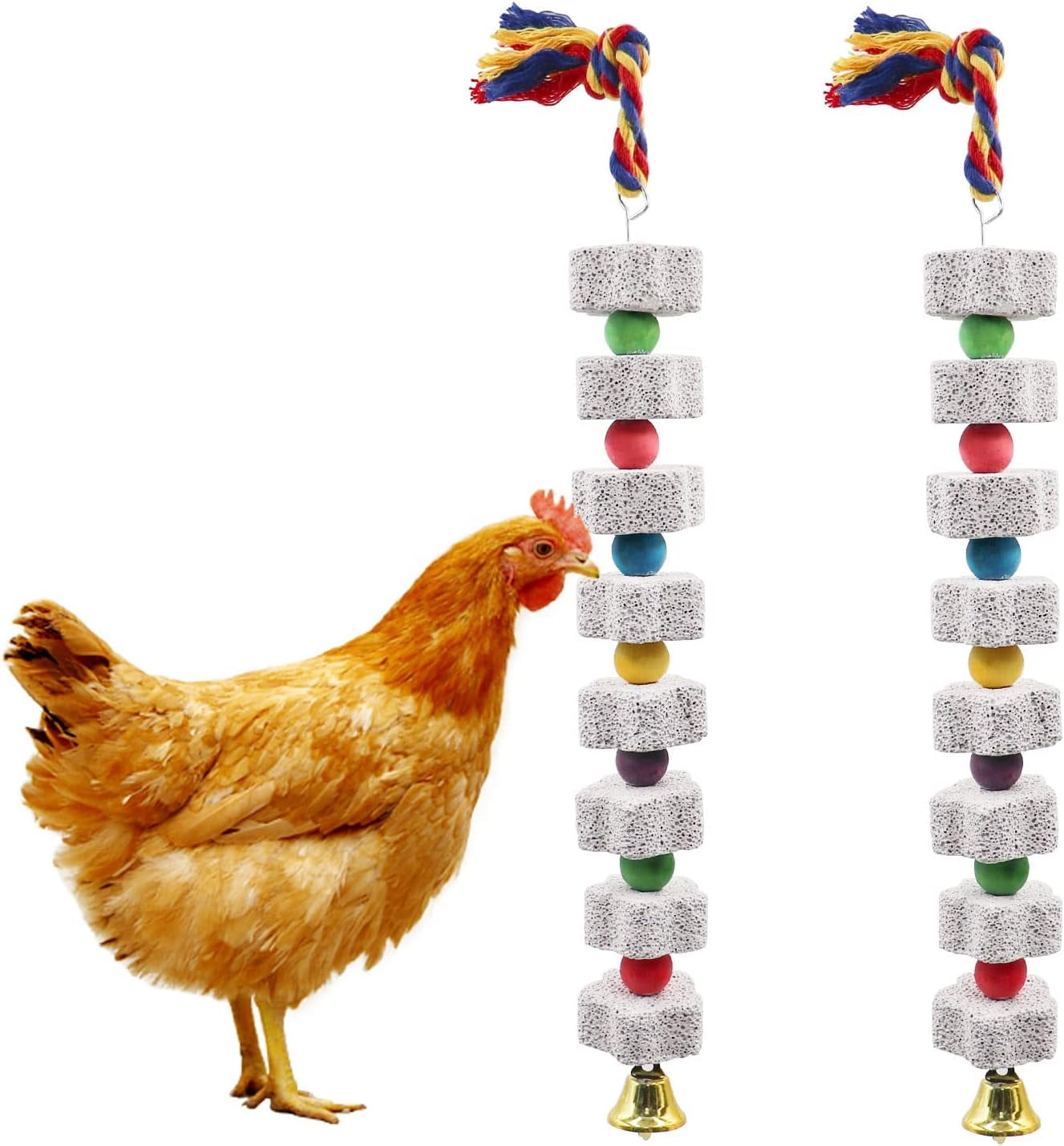 2 Pack Large Chicken Chewing Toy, Chick Beak Grinding Calcium Stone ...