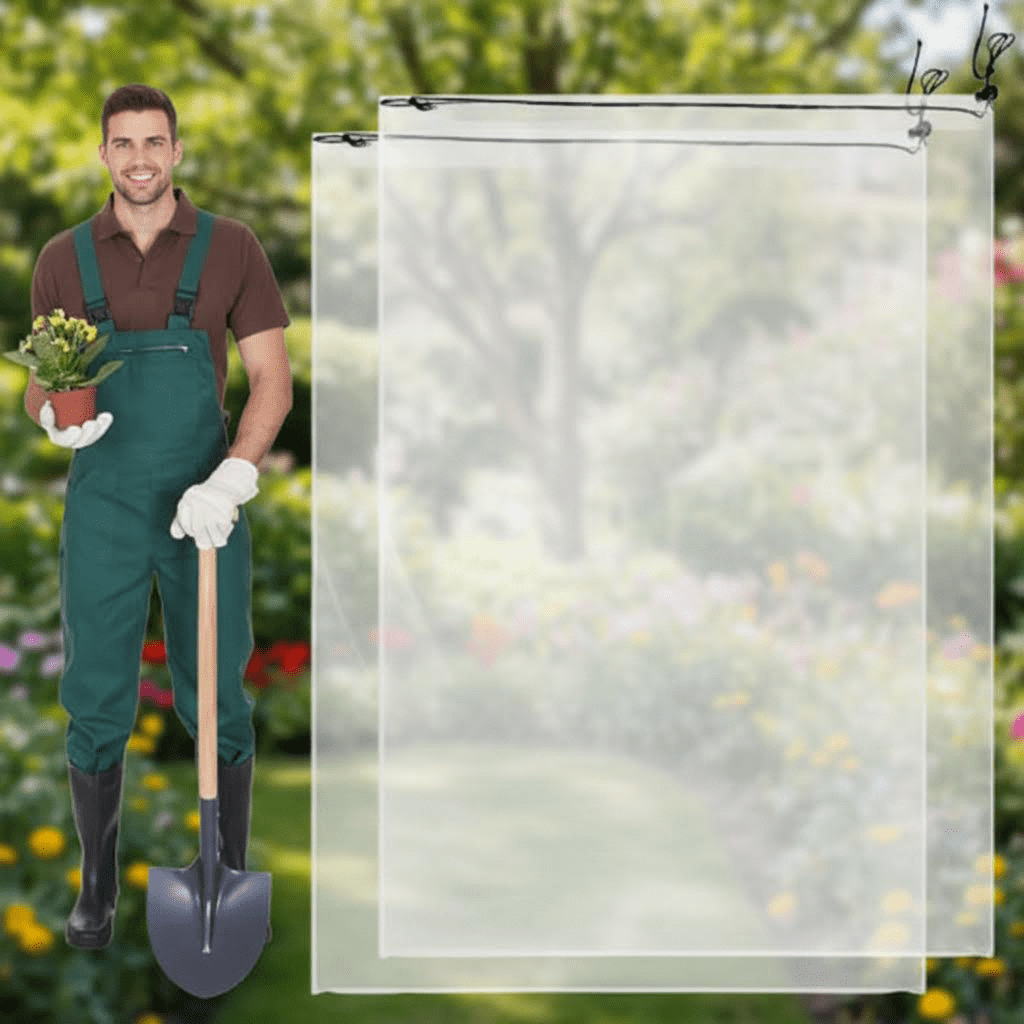 2-Pack Large Clear Plastic Plant Covers with Drawstring, 47.2" x 70.8 ...