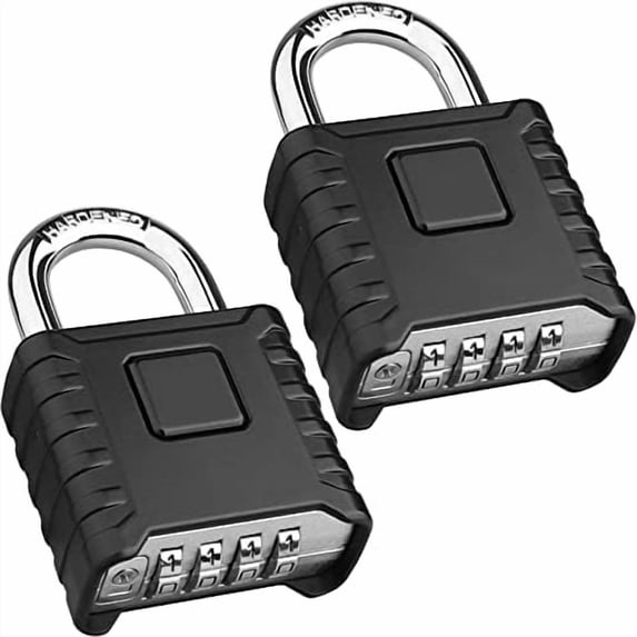 2 Pack Large Combination Padlock [One-Touch Unlocking], ® Heavy Duty ...
