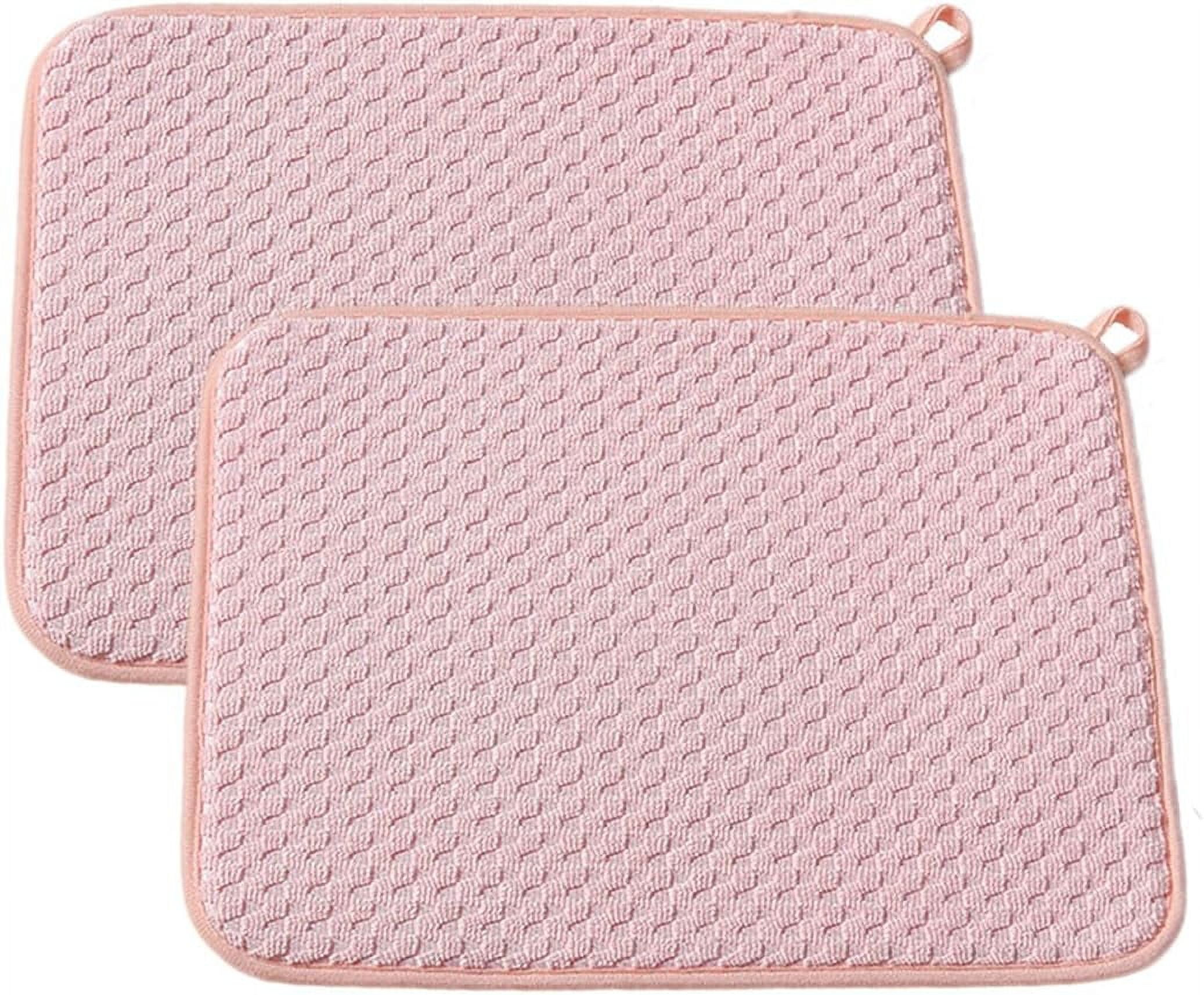 2 Pack Large Dish Drying Mat,Absorbent Microfiber Dishes Drainer Mats ...