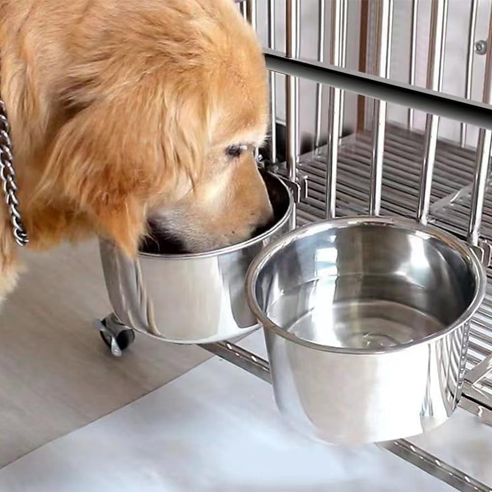 2 Pack Large Dog Water Food Bowls, Dog Crate Water Bowl No Spill, Water ...