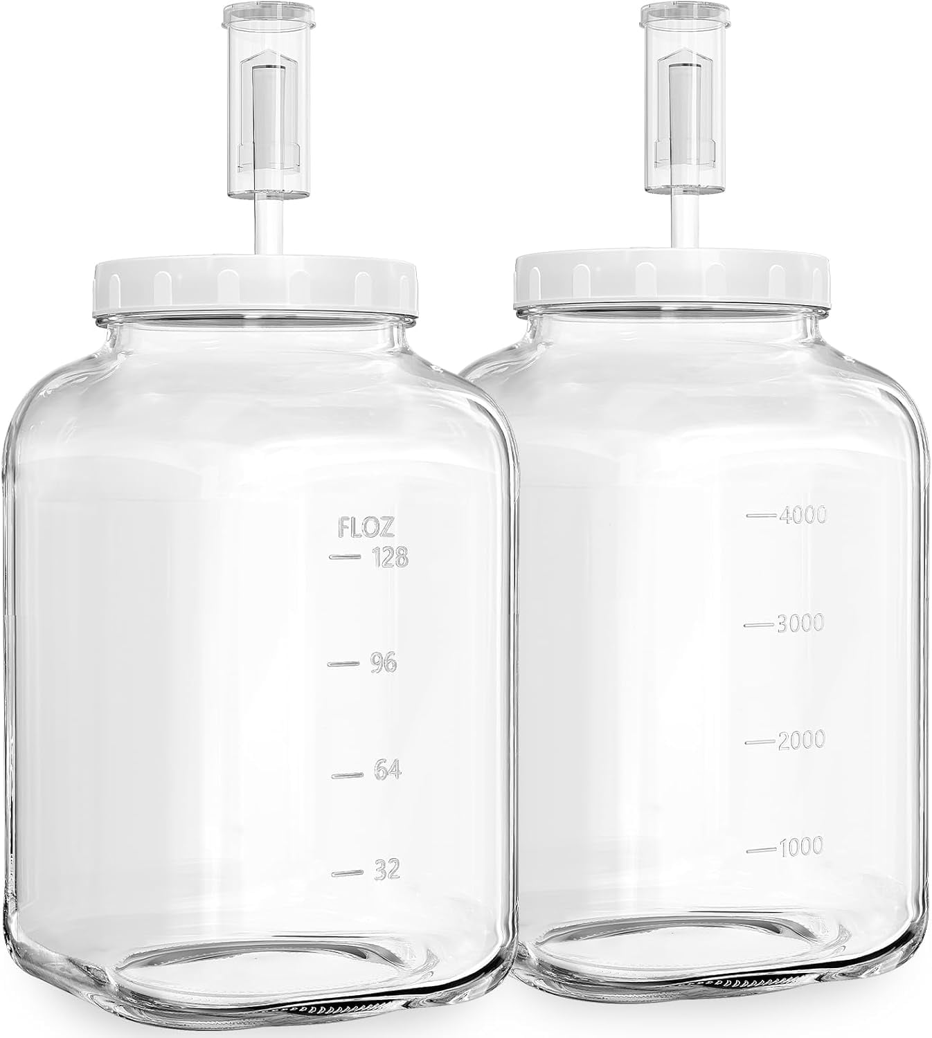 2 Pack Large Fermentation Jars, 1.5 Gallon Glass Jars with 100% ...