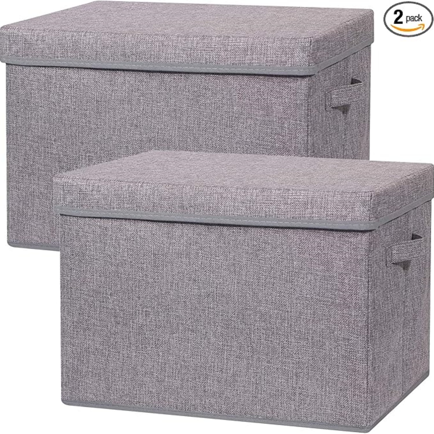 2 Pack Large Foldable Storage Box with Lids Fabric Storage Cube ...